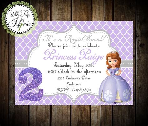 Sofia The First Invitation Sofia The First Birthday Invitation Sofia
