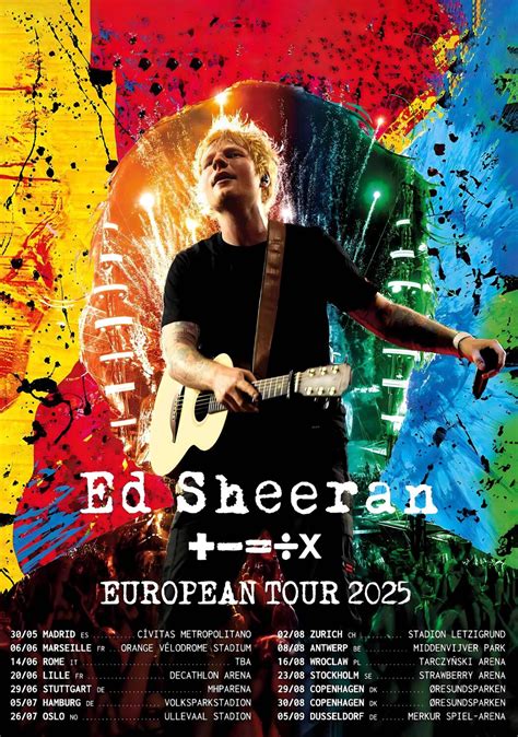 Ed Sheeran ÷× 2025 Europe Stadium Tour Poster