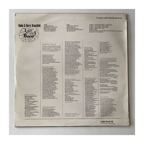 Robin And Barry Dransfield Lord Of All I Behold