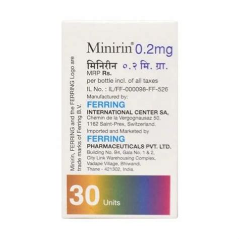 02 Mg Minirin Desmopressin Tablets Packaging Size 30 Units At Rs