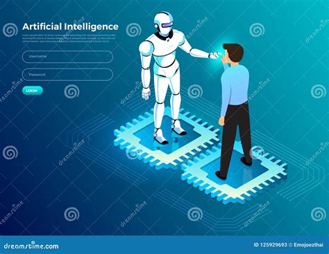Isometric Artificial Intelligence Ai Stock Vector Illustration Of