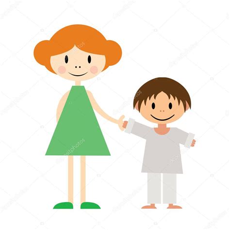 Sister And Brother ⬇ Vector Image By © Romanvolkov Vector Stock 8624018
