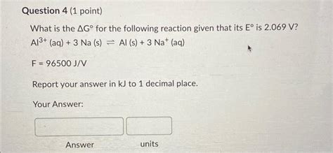 Solved What is the ΔG for the following reaction given that Chegg