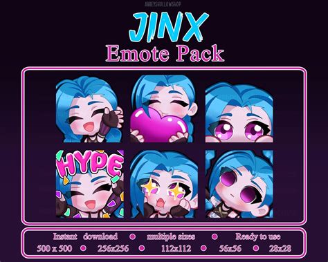 Arcane Jinx Emote Pack Twitchdiscordetc Streamer Assets Digital