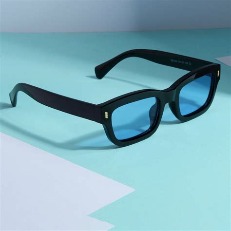 Lizard Black Blue Rectangle Sunglasses Shop Now Online