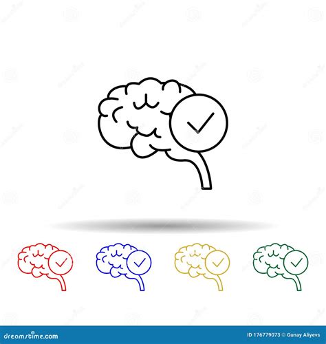 Brain Bright Healthy Multi Color Icon Simple Thin Line Outline Vector Of Probiotics Icons For
