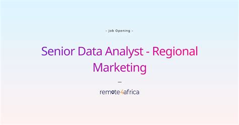 Remote Senior Data Analyst Regional Marketing Job At Human Resource Services Company