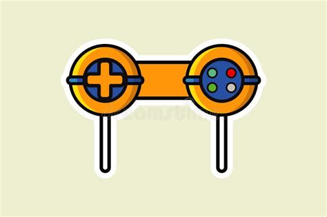 Joystick Controller Buttons In Lollipops Stick Candy Sticker Design