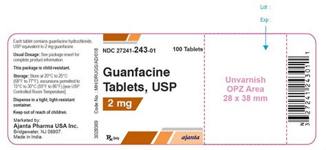 Guanfacine Package Insert