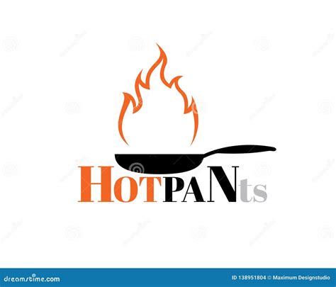 Hot Fire Flame Pan Pants Logo Stock Vector Illustration Of Background