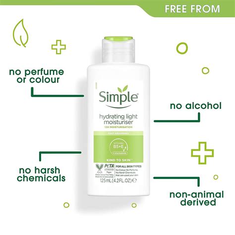 Simple Hydrating Light Moisturiser 125ml Gentle And Effective