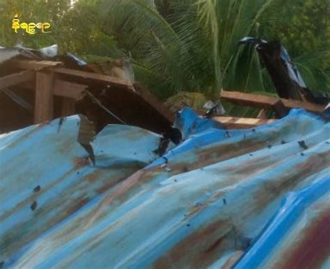 ရသေ့တောင်မြို့နယ် ကျောက်ရံသာစည်ကျေးရွာရှိ လူနေအိမ် ၇ လုံး လက်နက်ကြီးကျည