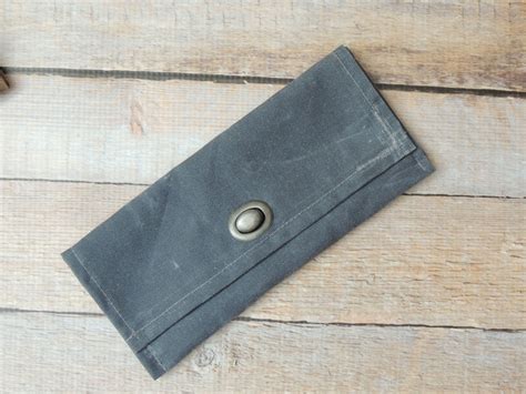 Slim Waxed Canvas Foldover Wallet With Card Slots Only One Available