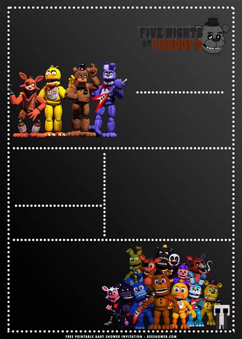 Five Nights At Freddys Birthday Invitation Template Free New Year