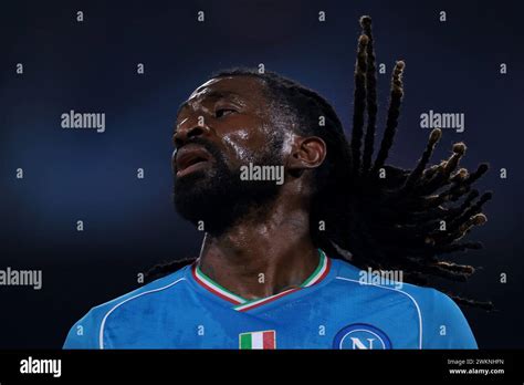 Naples Italy 21st February 2024 Frank Andre Anguissa Of Ssc Napoli Reacts During The Uefa