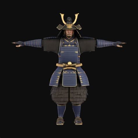 Realistic Or Stylized 3d Samurai Warrior Character Standing In A