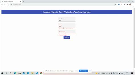 Angular Material Form Validation Working Example Youtube