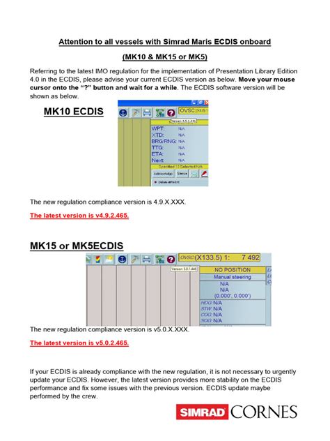 Attention To All Vessels With Simrad Maris Ecdis Onboard Pdf