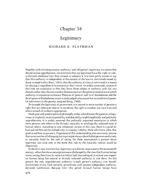 Chapter 38 Political Legitimacy And Authority Insights Richard E