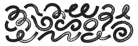 Set Of Hand Drawn Squiggle And Swoosh With Brush Crayon Or Marker Texture Wave Calligraphy