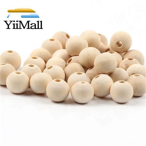 4 50mm Diy Natural Wood Round Beads Lead Free Balls Loose Wooden Beads