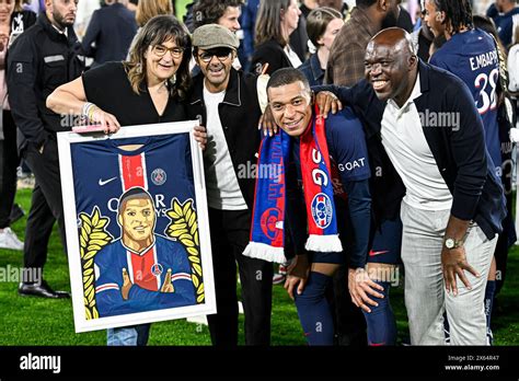 Paris France 12th May 2024 Kylian Mbappe His Mother Fayza Lamari