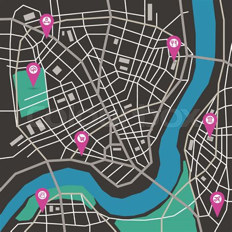 Vector City Map Stock Vector Colourbox