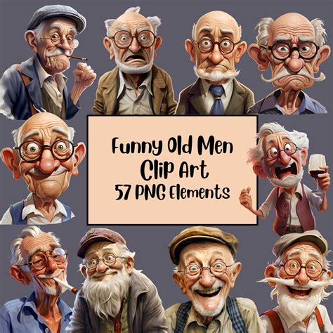 Funny Old Man Clipart Elderly Clipart Grandpa Clipart Grandfather
