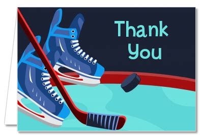 Birthday Party Thank You Cards Hockey Thank You Notes