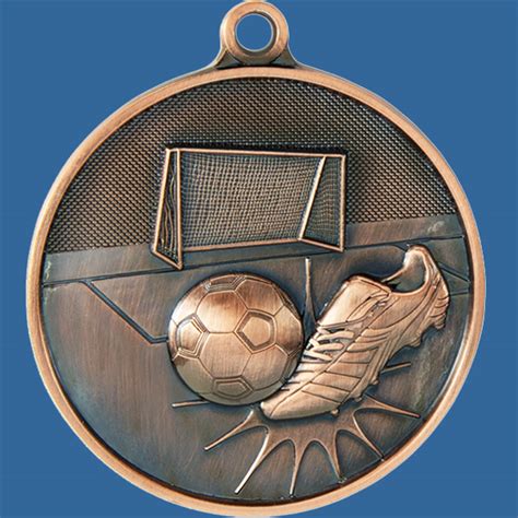 1050 9ge Football Antique Bronze Medal Engraving And Ribbon Included