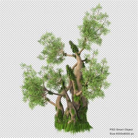 premium psd fantastic tree isolated 3d render