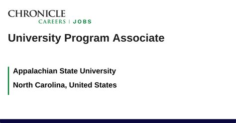 University Program Associate Job With Appalachian State University