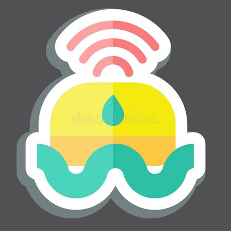 Sticker Flood Sensor Related To Smart Home Symbol Simple Design
