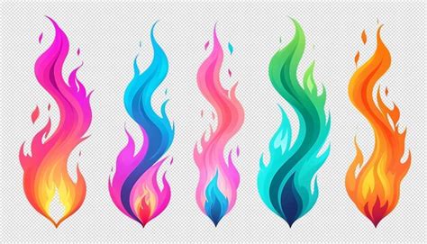 Colorful Fire Flames Illustration Premium Ai Generated Psd
