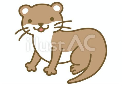 かわいいカワウソのイラストイラスト No 22049459｜無料イラスト・フリー素材なら「イラストac」