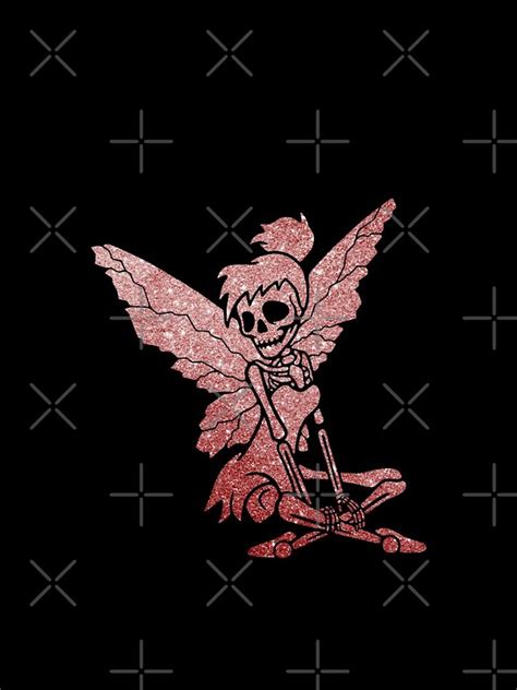 Tinkerbell Inspired Skeleton Glitter Winged Skeleton Gothic Fairy Fairy Skull Rose Gold