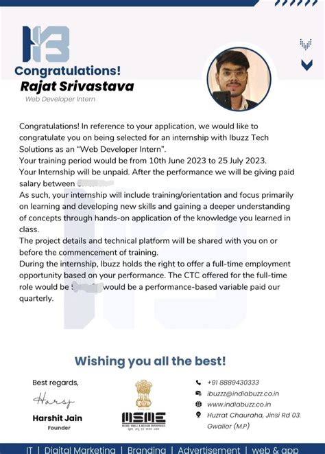 Rajat Srivastava On Linkedin Internship Webdevelopment Newbeginnings Ibuzztech 10 Comments