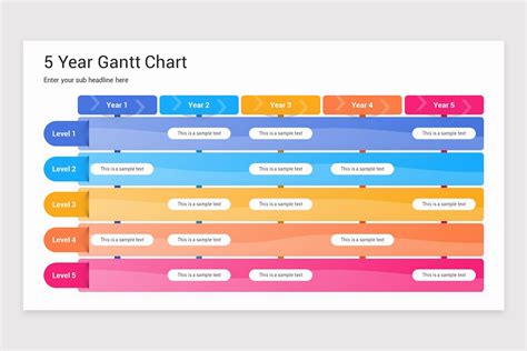 5 Year Gantt Chart Keynote Presentation Template Nulivo Market