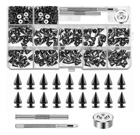 E Para 200unid Spike Grande Rosquear Pontudo Punk Rebite Parcelamento Sem Juros