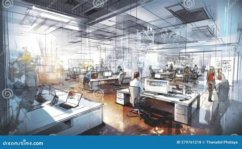 In A Bustling Tech Startup Office Generate By Ai Stock Illustration Illustration Of