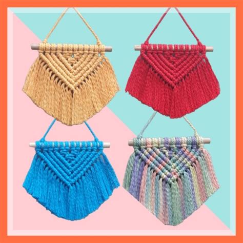 Jual Macrame Wall Hanging Mini Kecil Dekorasi Pajangan Hiasan Dinding Unik Viral Terbaru 2024