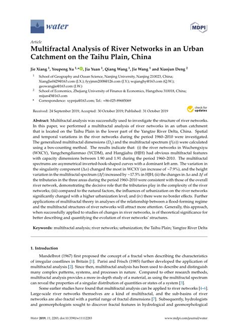 Pdf Multifractal Analysis Of River Networks In An Urban Catchment On