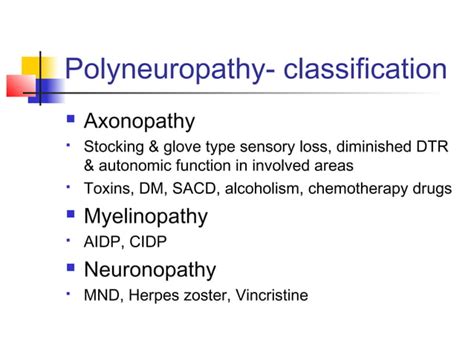 Polyneuropathy Ppt Brain And Nervous System Disorders Diseases And Conditions