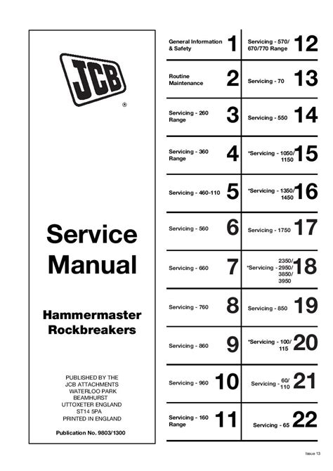Jcb Hammermaster Rockbreakers Workshop Repair Service Manual Pdf