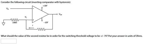Solved Consider The Following Circuit Inverting Comparator With