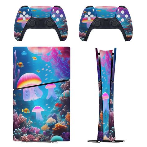Ocean Jellyfish Corals Ps5ps5 Slim Digital Disc Skin Sticker For