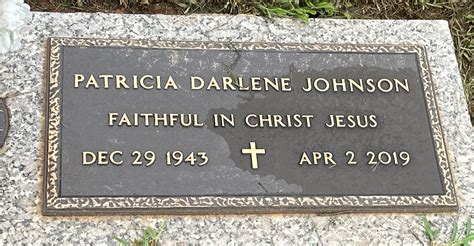 Patricia Darlene Patty” Whittaker Johnson 1943 2019 Find A Grave