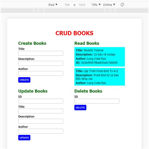 Hướng Dẫn Xây Dựng Web Crud Books Với Nodejs Express Và Mongodb