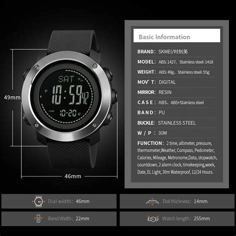 SKMEI 1427 | SKMEI 1418 Fashion Military Waterproof Men Digital Watch ...