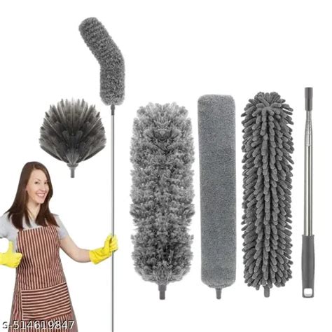 4 In 1 Microfiber Feather Duster 4pcs Extendable And Bendable Dusters